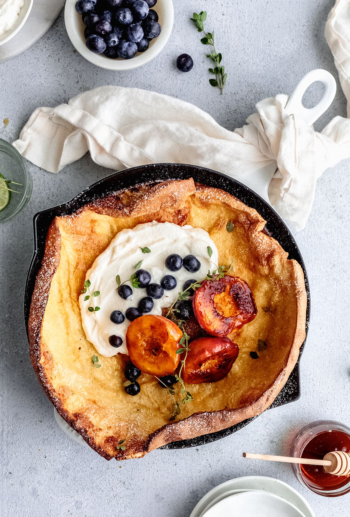 Dutch Baby with Caramelized Peaches - Yoga of Cooking