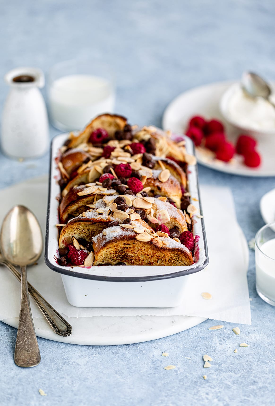 Raspberry Chocolate Bread Pudding - Yoga of Cooking